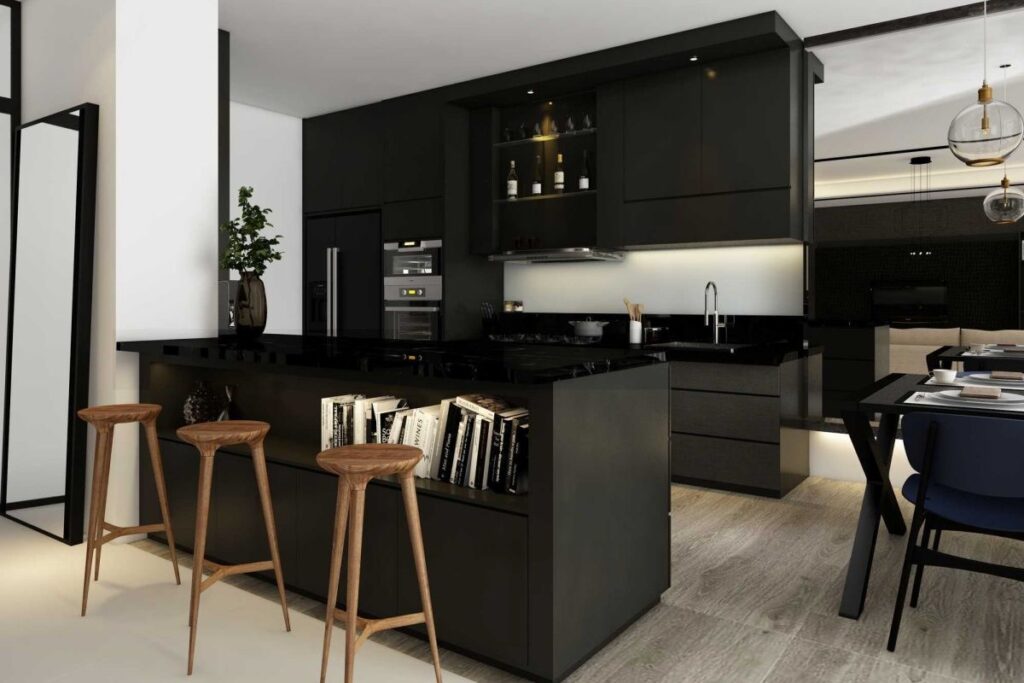 Inspirasi Desain Dapur Warna Hitam Dari Jasa Pembuatan Kitchen Set ...